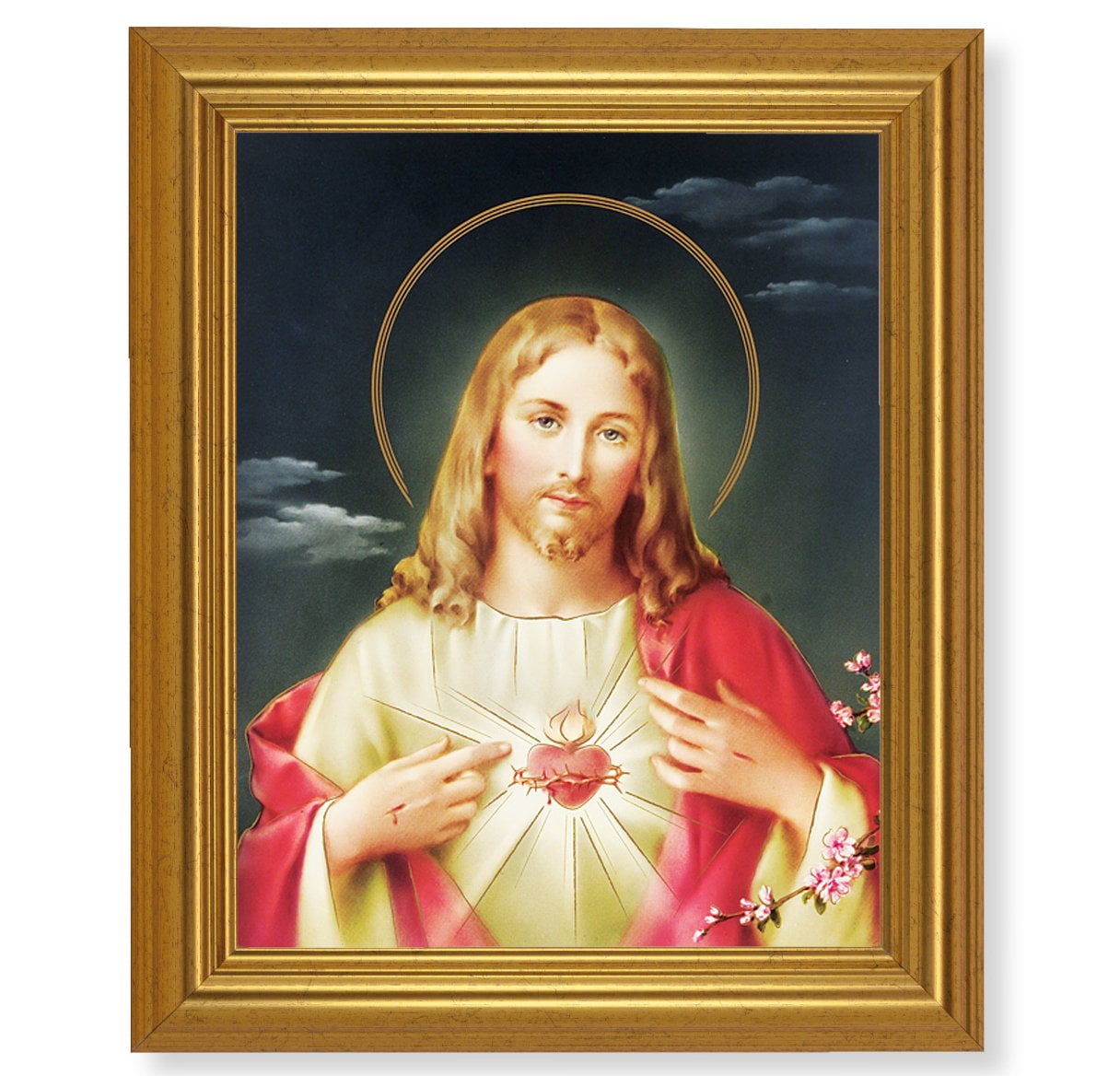 Sacred Heart of Jesus Picture Framed Wall Art Decor, Large, Antique ...