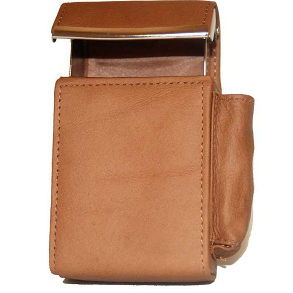 Genuine Leather Cigarette Pack Holder Flip-Top Pouch Smoke Carrying ...