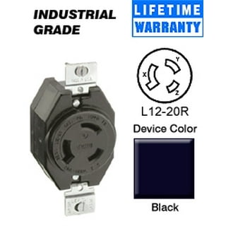 leviton cs8165c 50amp, 3-phase 480v ac, non-nema, 3p, 4w, black & white ...