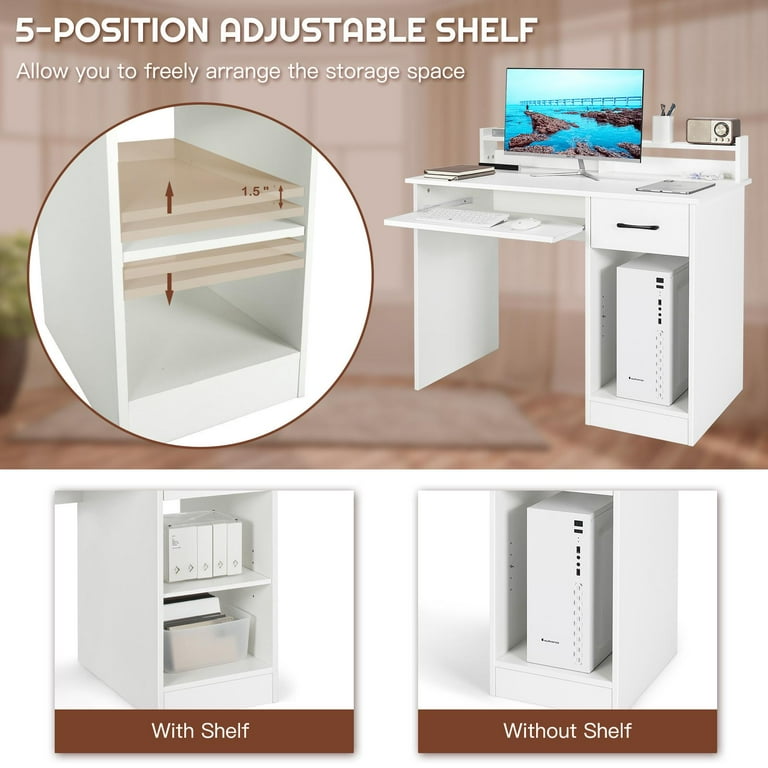 Adjustable Shelf Desk