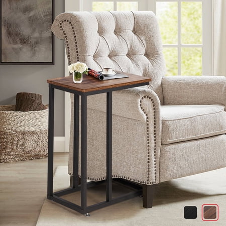 VECELO C-shaped Bed Side Table End Table Living Room Furniture,Brown ...