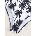 Black Palm Tree Print Monokini One-Piece Swimsuit Halter Neck - Walmart.com