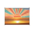 Abstract Sunset Sun Shade Sail 12'X16' Seaside Orange Landscape Vintage ...