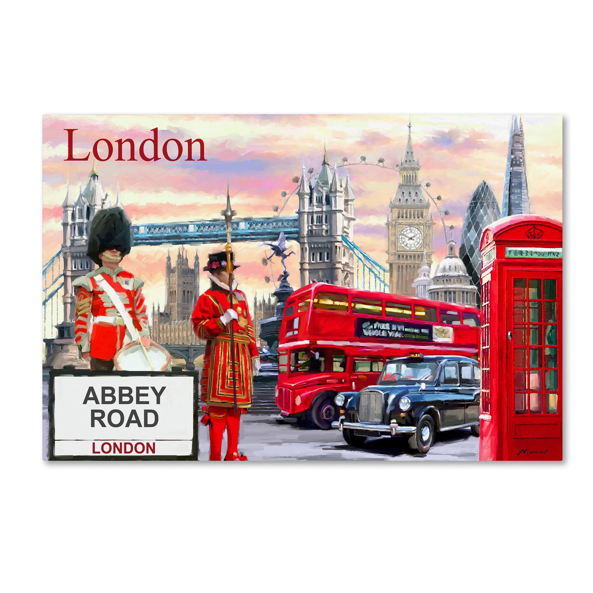 Trademark Fine Art 'London Collage' Canvas Art by The Macneil Studio ...