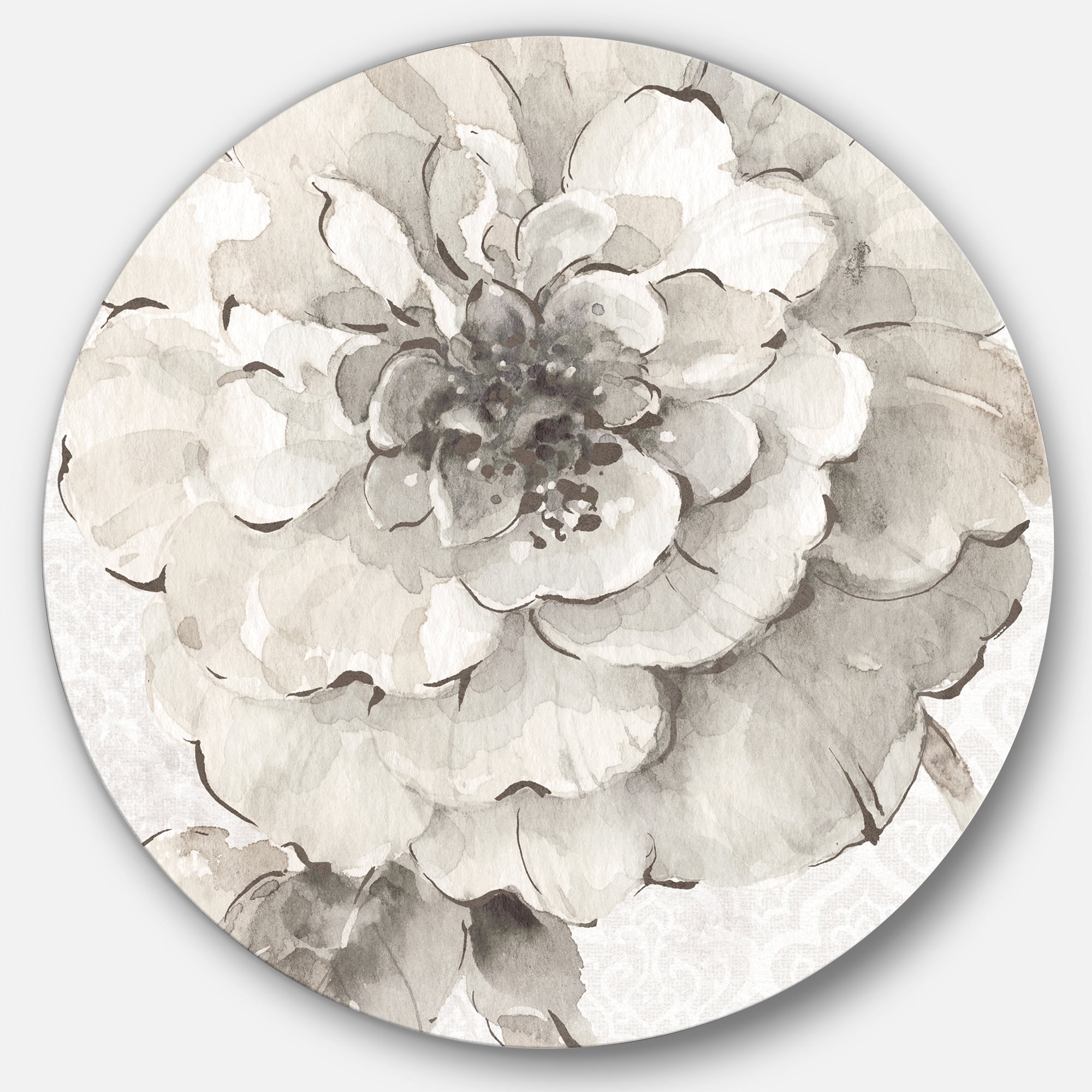 Click here for Designart indigold Grey Peonies I Geometric Metal... prices