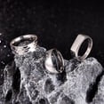 3Pcs Stainless Steel Rings for Men 8MM Hammered Wedding Ring Set Square ...
