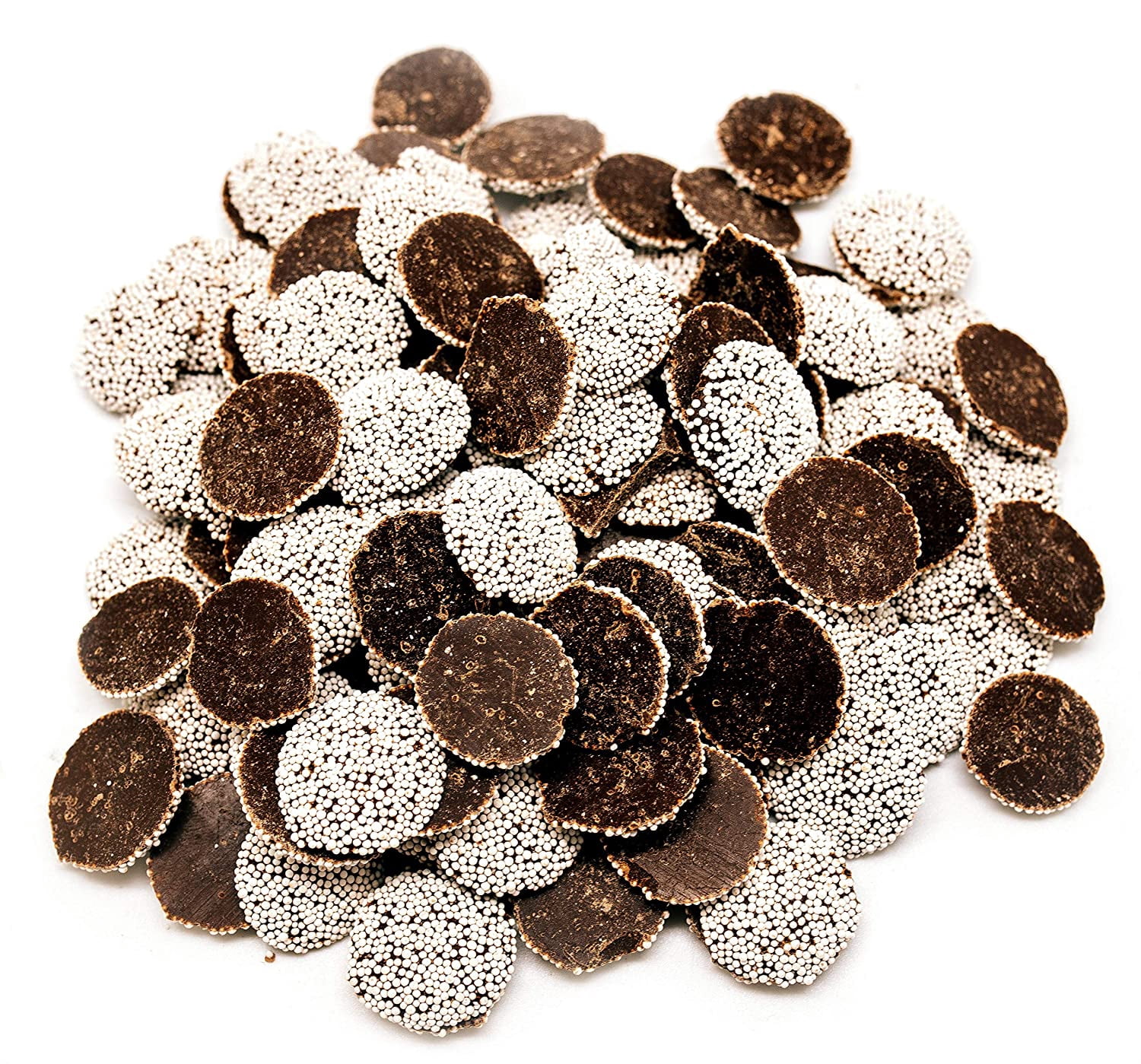 Dark Chocolate Nonpareils - 1 LB Bag - Chocolate Discs with White ...