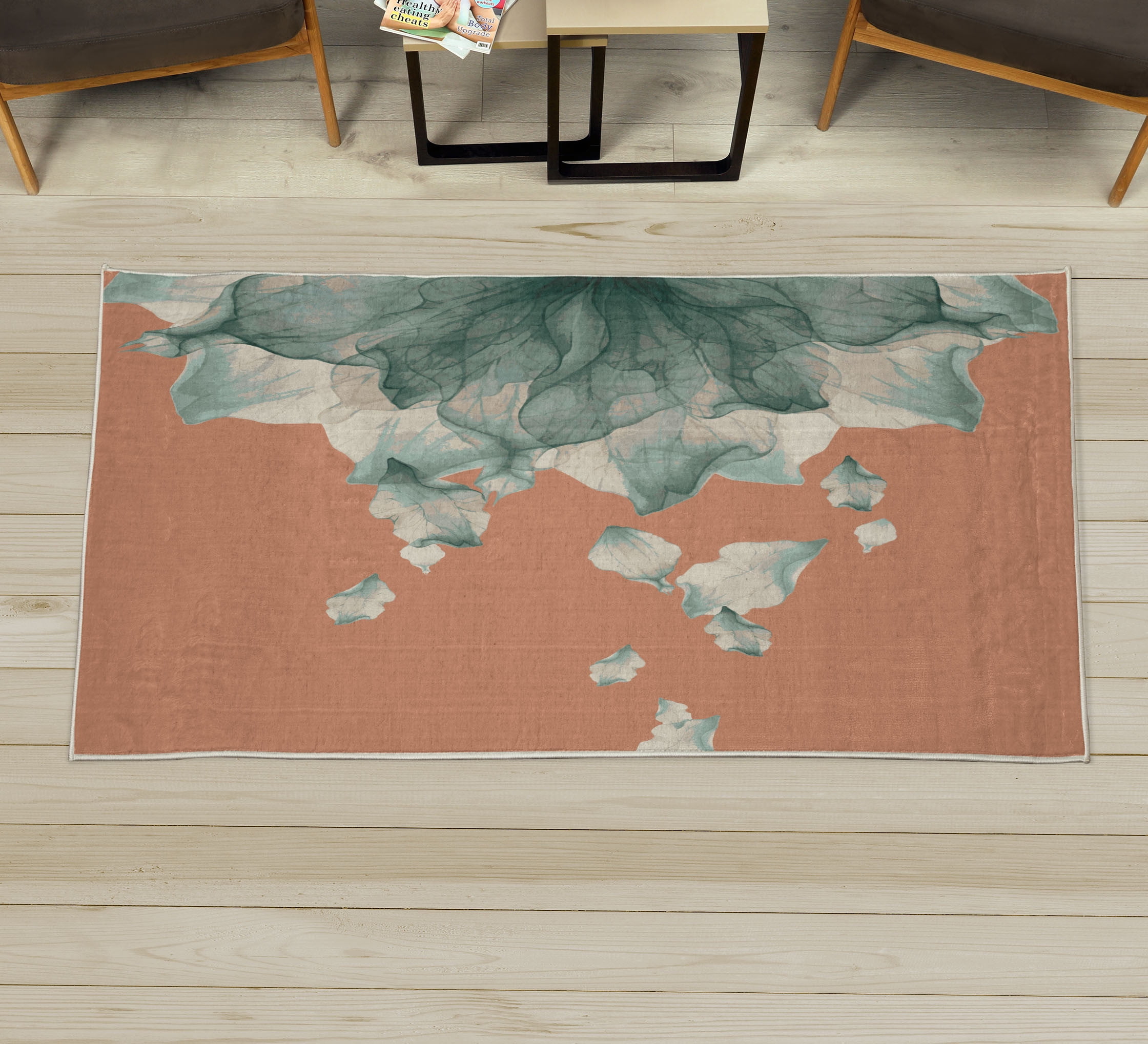 Flower Decorative Rug, Abstract Themed Modern Futuristic Image with ...