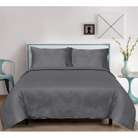 Queen Size Duvet Cover Bamboo Pure - Light Grey Queen Duvet Set with ...