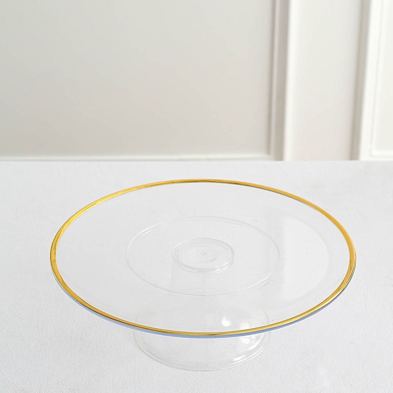 BalsaCircle 2 Clear 12 in Round Plastic CAKE STAND Dessert Pedestal ...