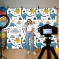 8x6ft Photo Backdrop, Cartoons Dinosaurs Soft Polyester Backdrop ...