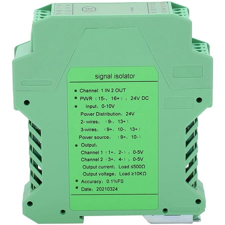 DC Analog Signal Isolator Single Channel Dual Output Transmitter Splitter DIN Rail Mount 1?in 2 ...