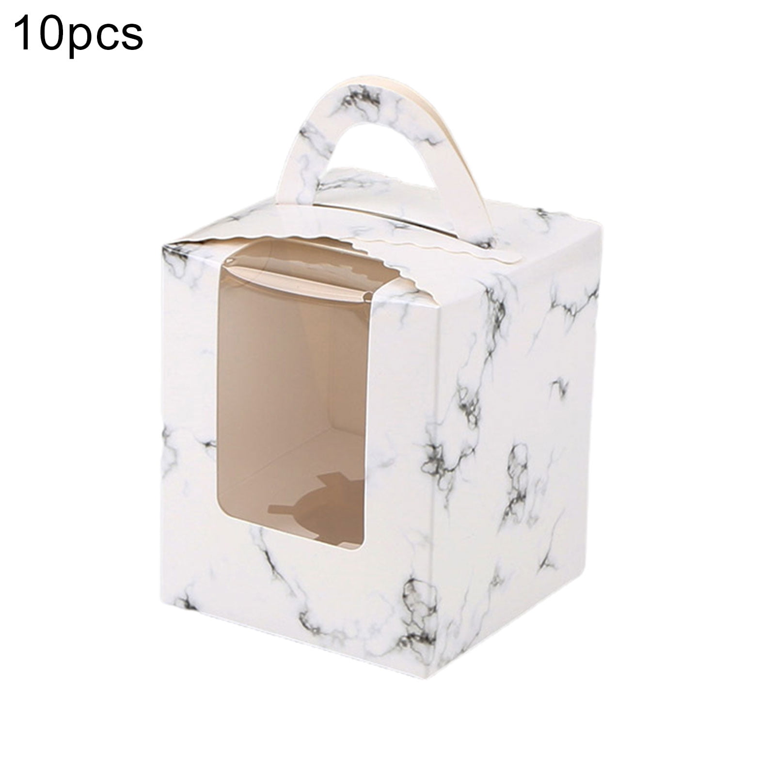 10 Pcs Individual Cupcakes Boxes, Portable Paper Cupcake Holder ...
