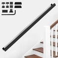 Black Wall Mount Adjustable Metal Stair Handrail, Non-Slip Safety Rail ...