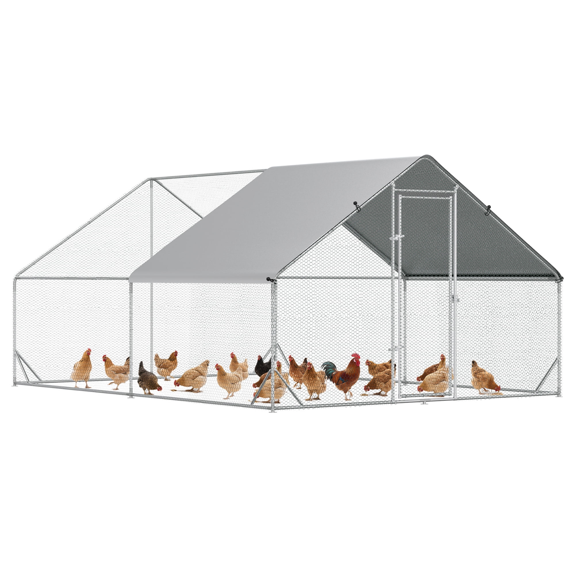 Click here for Pawhut Galvanized Large Chicken Coop Cage Walk-In... prices
