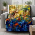 Blue Yellow Green Blanket Soft Cozy Warm Throw Blanket for Couch, Plush ...