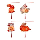 SUSUchens Chinese Style DIY Lantern Kit Handmade Red White Rabbit LED ...