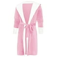 MGCWSH Hooded Bathrobe Fuzzy Fleece Robe Sherpa-Lined Spa Robe Dressing ...