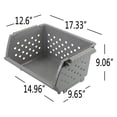 4 Pack Stackable Detachable Storage Baskets, Stacking Bins for ...