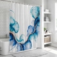 Blue Marble Stone Bathroom Shower Curtains with 12 Hooks Waterproof ...