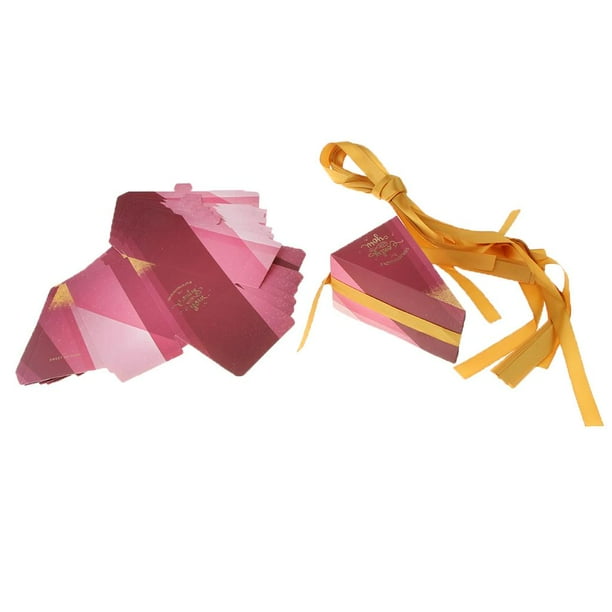 10pcs/Set Triangle Chocolate Candy Boxes Wedding Gift Favor Boxes Red ...