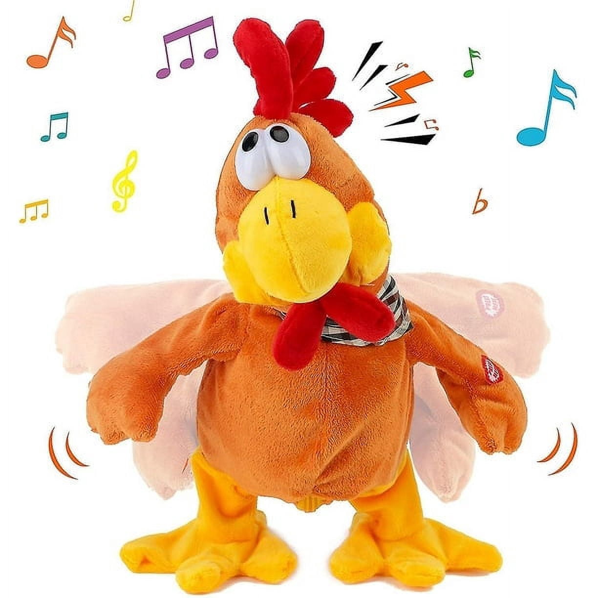 Pollo de peluche eléctrico, muñeco de dibujos animados de peluche vocal ...