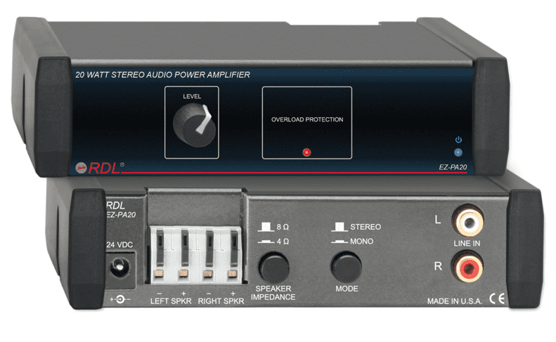 RDL EZ-PA20 20 W Stereo Audio Amplifier with Power Supply - Walmart.com