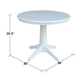36" Round Pedestal Dining Table - White - Walmart.com