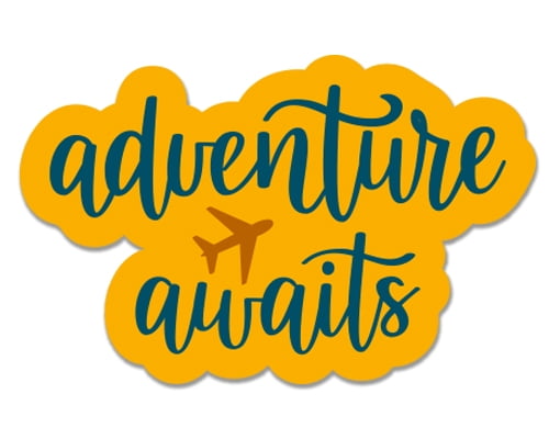 Adventure Awaits Orange - 12" Vinyl Sticker Waterproof Decal - Walmart.com