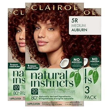 Clairol Natural Instincts Demi-Permanent Hair Dye, 5R Medium Auburn ...