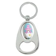 Care Bears Cheer Bear Keychain Chrome Metal Spinning Oval Bottle Opener ...