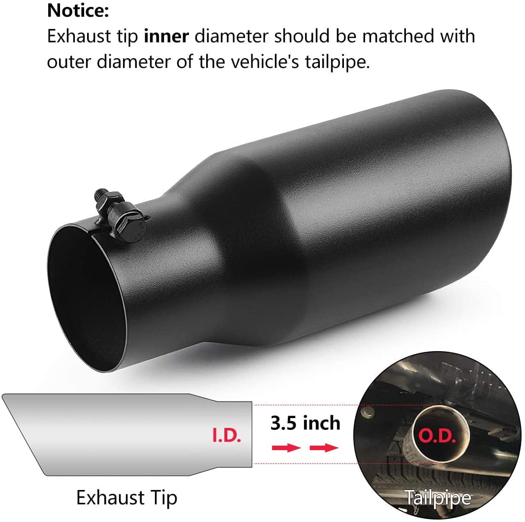 Buy A-KARCK Exhaust Tip 3.5 Inch Inlet, 3.5 Inlet 5 Outlet 12 Long ...