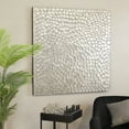 DecMode Silver Wood Carved Scales Abstract Wall Decor with Hammered ...