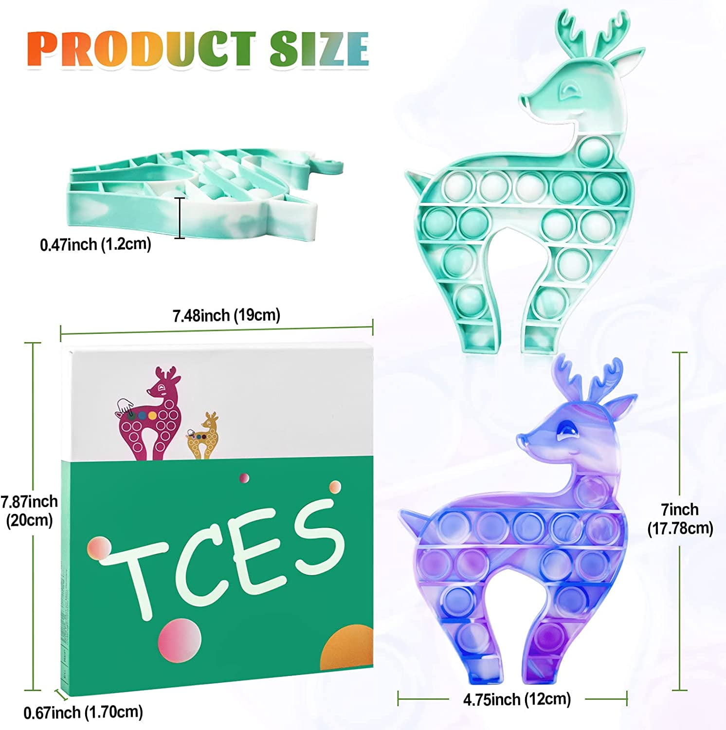 Juguete sensorial Fidget Toy Reindeer Pop Push Bubble Fidget | Bodega ...