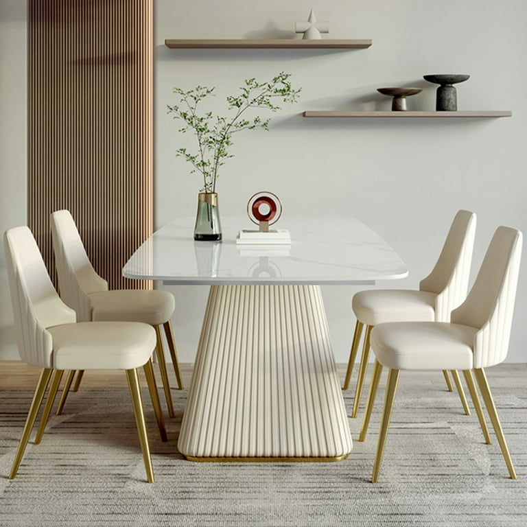 White pedestal rectangular dining table store
