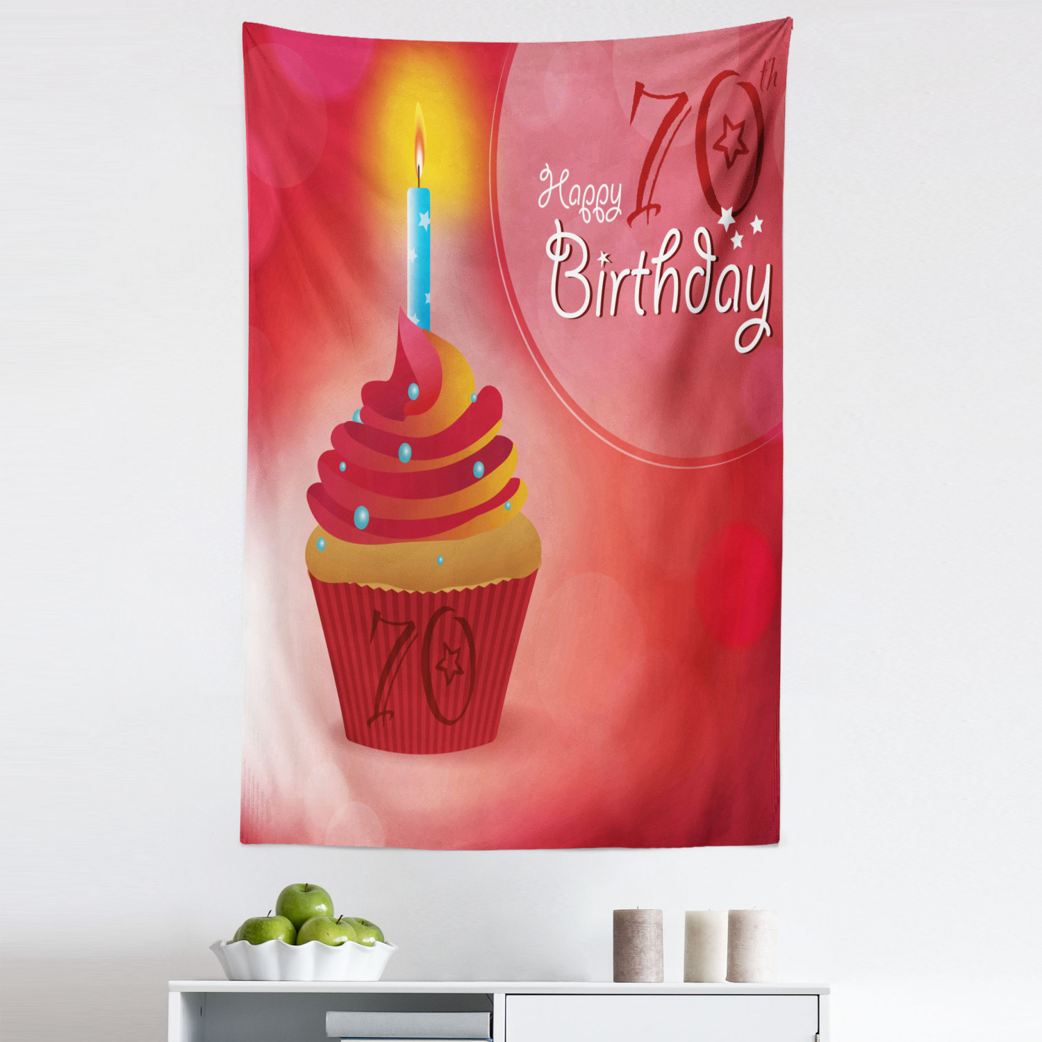 Birthday Tapestry, Abstract Sun Beams Inspired Backdrop with Surprise ...
