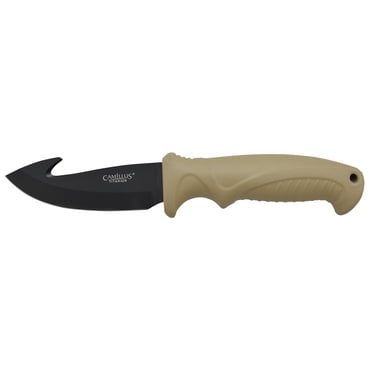Camillus Comb 7.25" Fixed Drop-Point 3.5" Blade Knife with Sharpeners ...