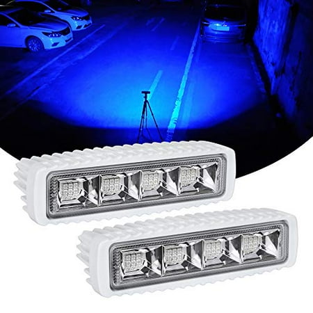 EXZEIT Waterproof Led Boat Lights, Blue Light,2 pc 72W Deck/Dock Marine ...