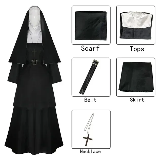 Halloween The Nun Cosplay Mask Costume Horror Films Cosplay Halloween ...