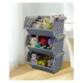 CintBllTer 3-Pack Plastic Stackable Storage Baskets, Stacking Organizer ...