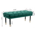 Velvet Ottoman Bench, Modern Tufted Bench with Metal Legs, Button ...