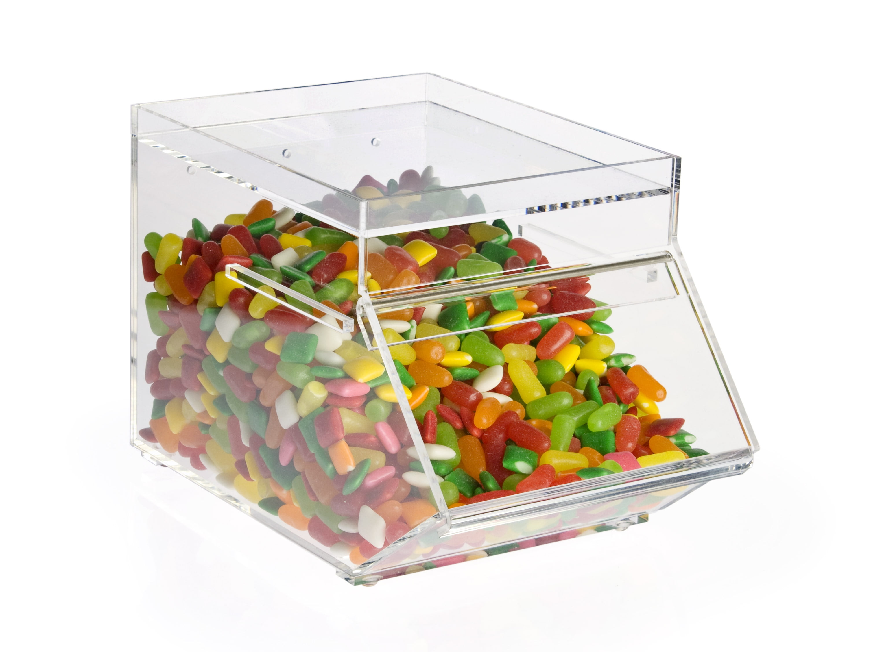 Clear Plastic Candy Container, 6-1/8"w x 6-3/8"h x 9-1/2"d, with Hinged ...