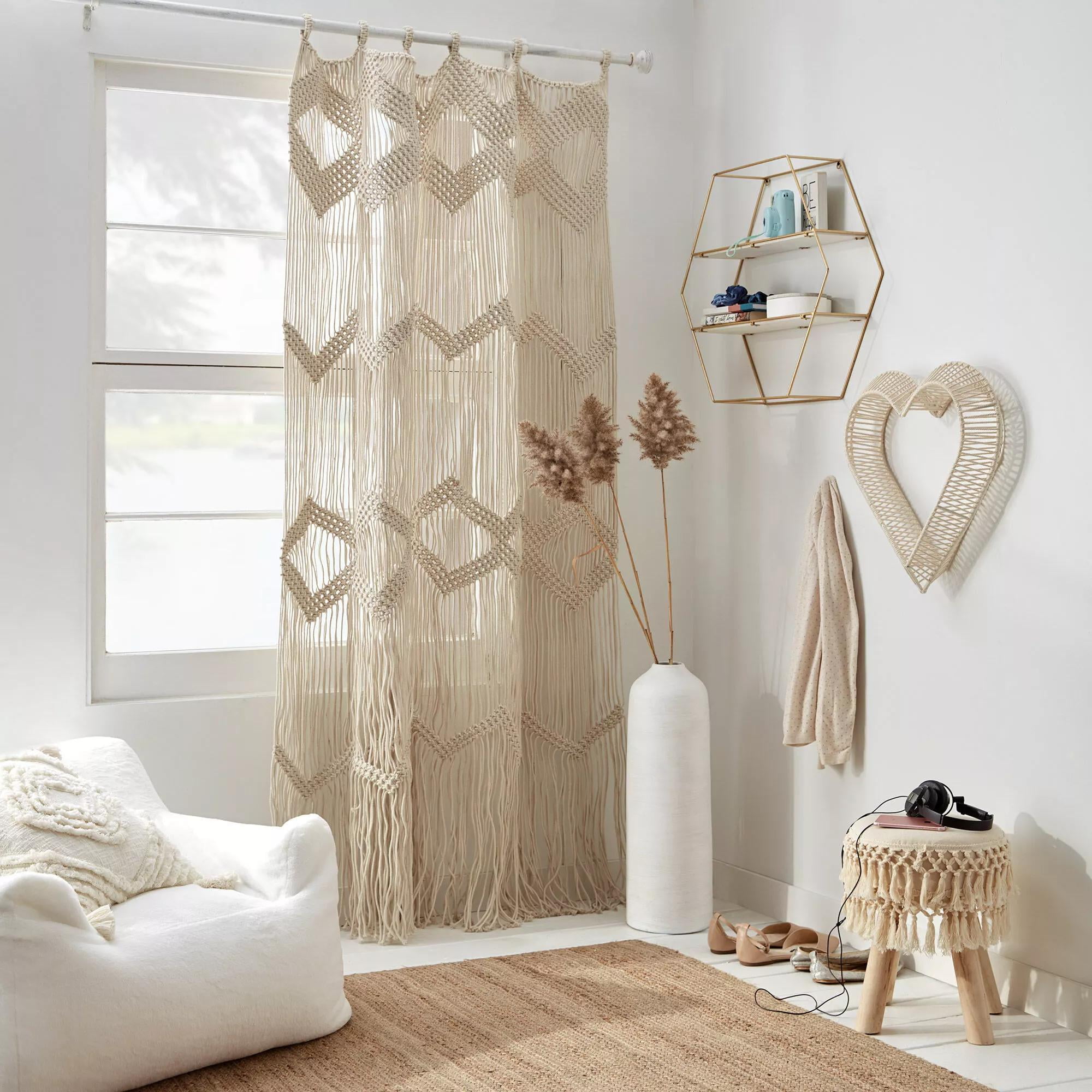 Click here for Bouclair Natural Macrame Curtain 54 X 84 In (137.1... prices