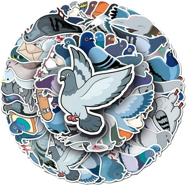 Lovely Pigeon Waterproof Stickers for Teens Kids Boys Girls|50 Pcs|Cute ...