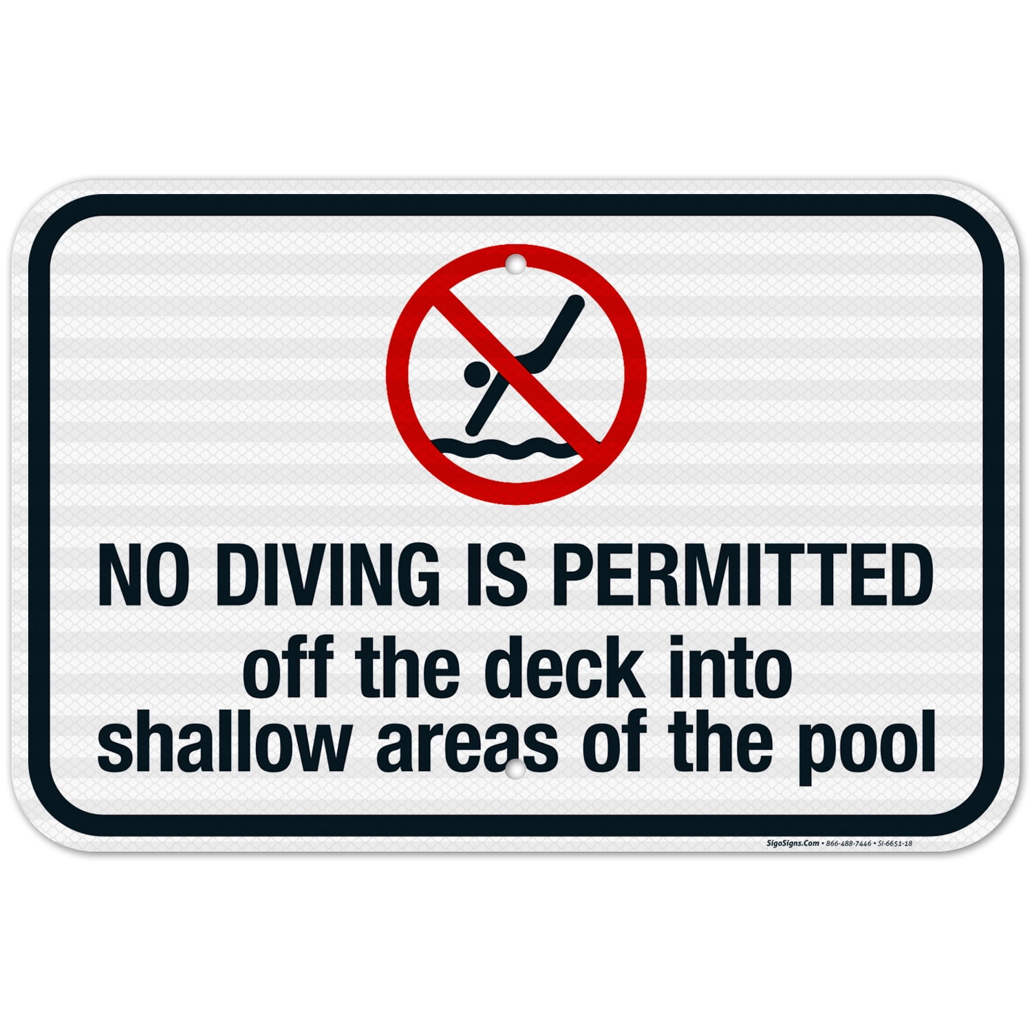 No Diving Is Permitted Sign, Pool Sign, - Walmart.com
