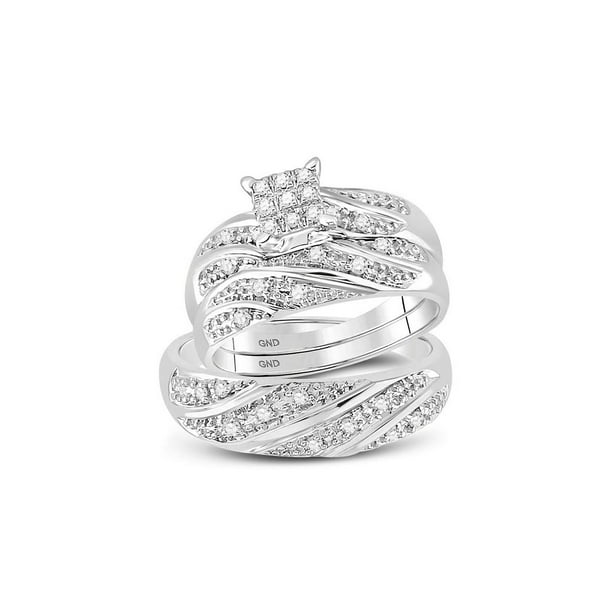 FB Jewels - FB Jewels 10k White Gold Diamond Cluster Womens Mens ...