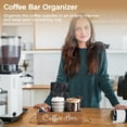 Coffee Bar Organizer, Wood Coffee Station with 3 Removable Dividers ...