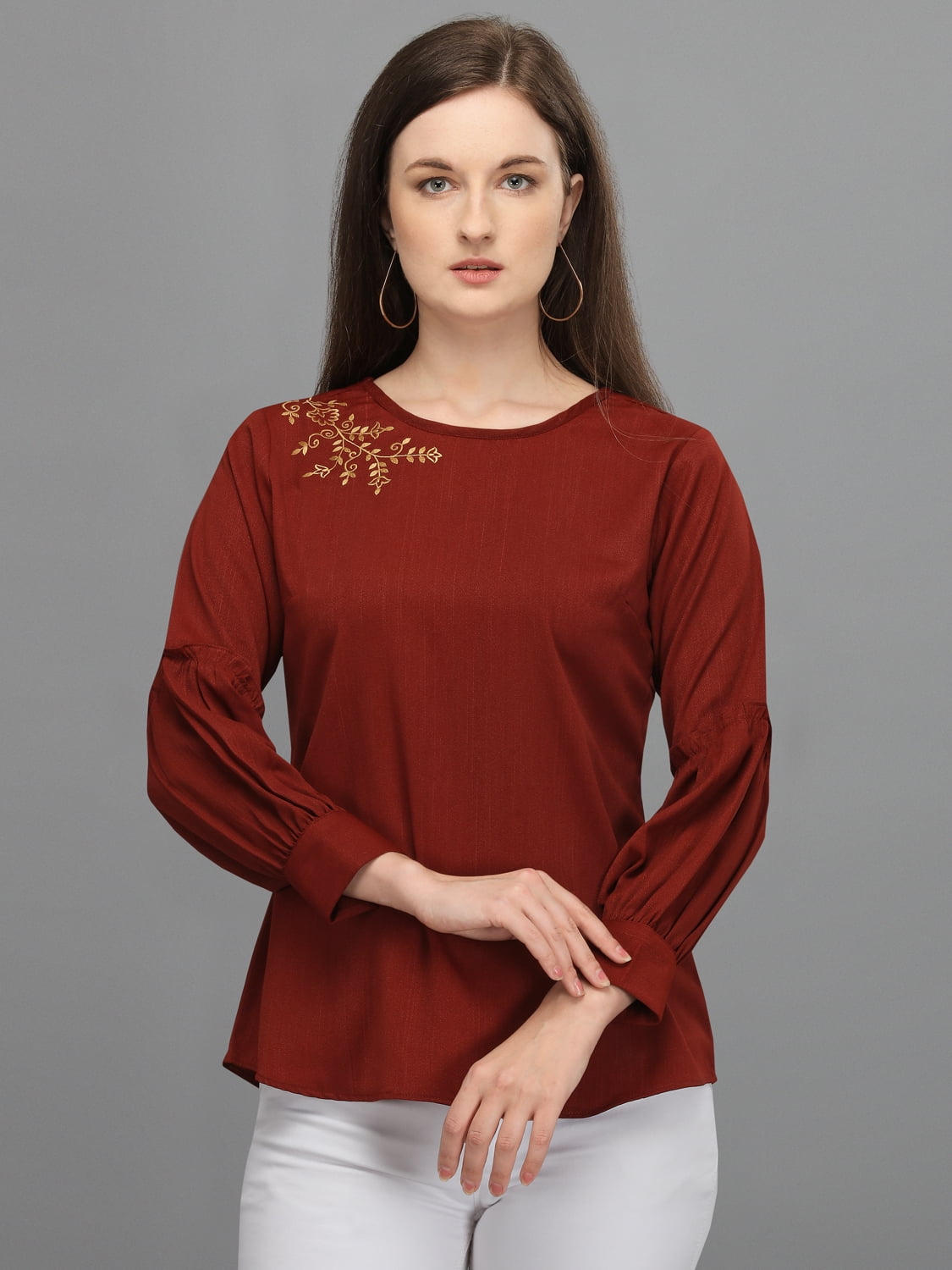 Prettify Women Straight Regular 3/4th Sleeve Casual Female Western Top ...