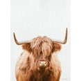 Seven Trees Design 19x24 White Modern Wood Framed Museum Art Print Titled - Cow Portrait ...