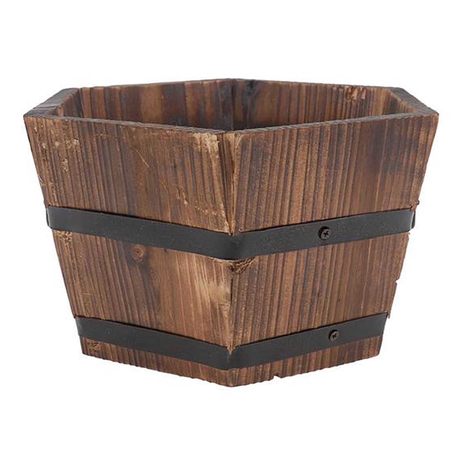 Jaspee Flower Pots Vintage Solid Wood Flowerpot Barrel Tub Planter Urns ...